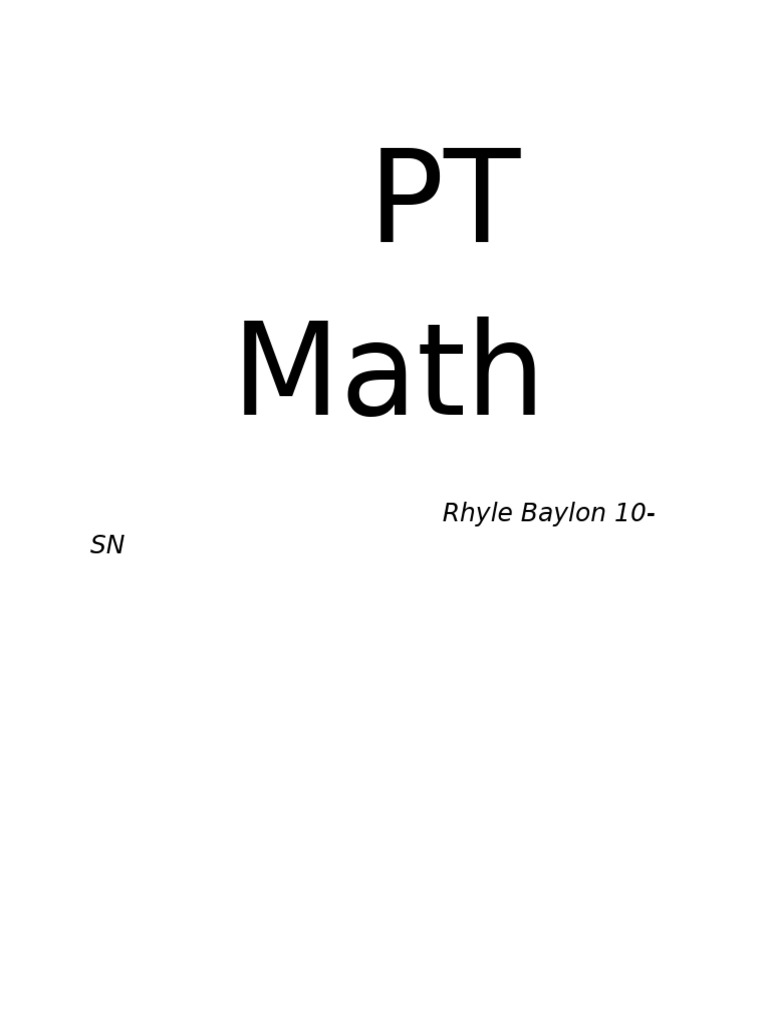 PT MATH 3rd | PDF