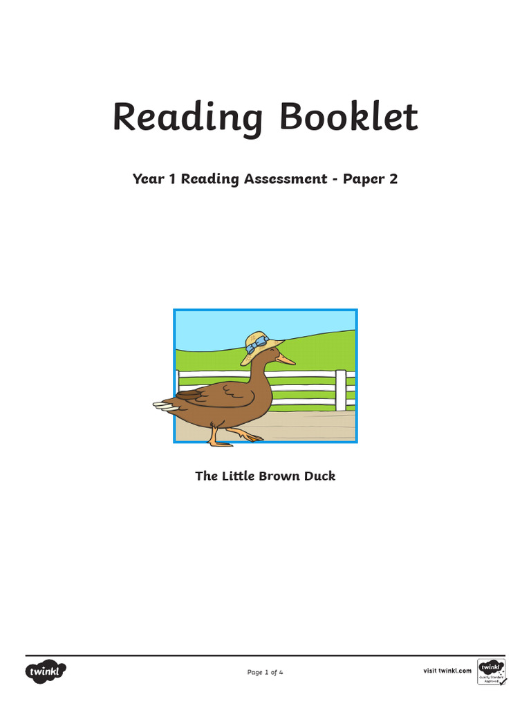 Reading Booklet The Little Brown Duck | PDF