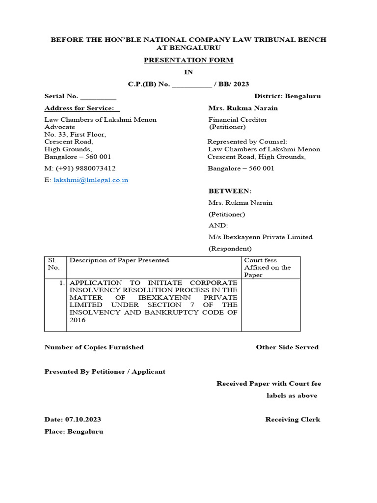 Section 7 - IBEX Application - Final Application | PDF Section 7 - IBEX Application - Final Application | PDF