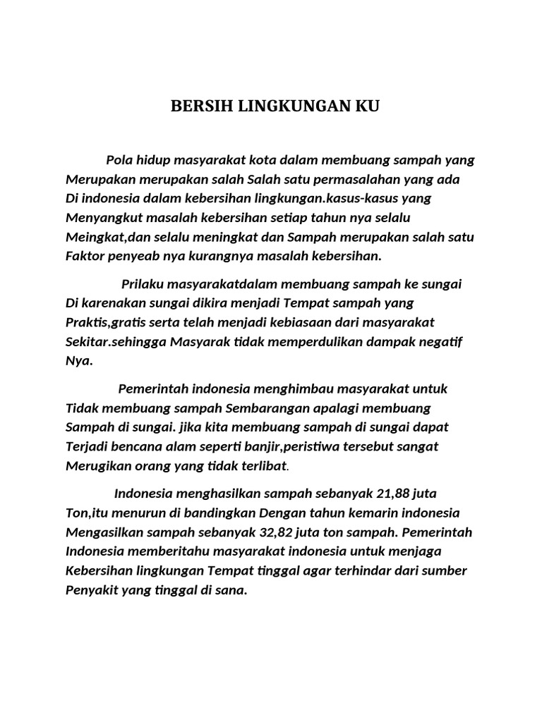 BERSIH LINGKUNGAN KU | PDF