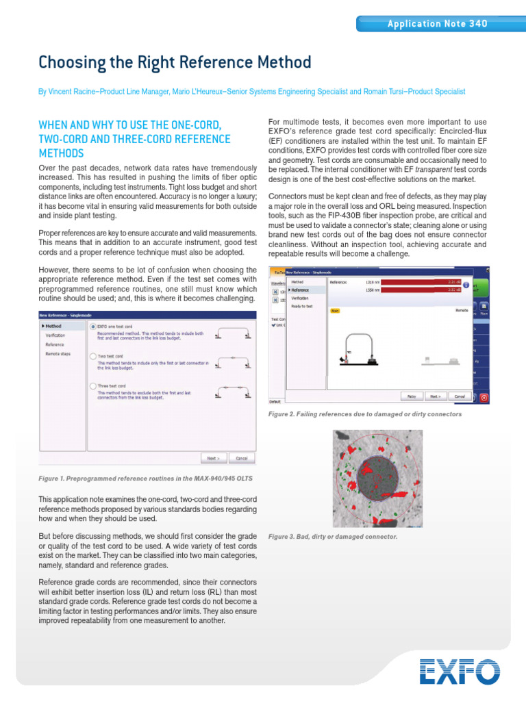 Exfo - Anote340 - Choosing The Right Reference Method - en | PDF