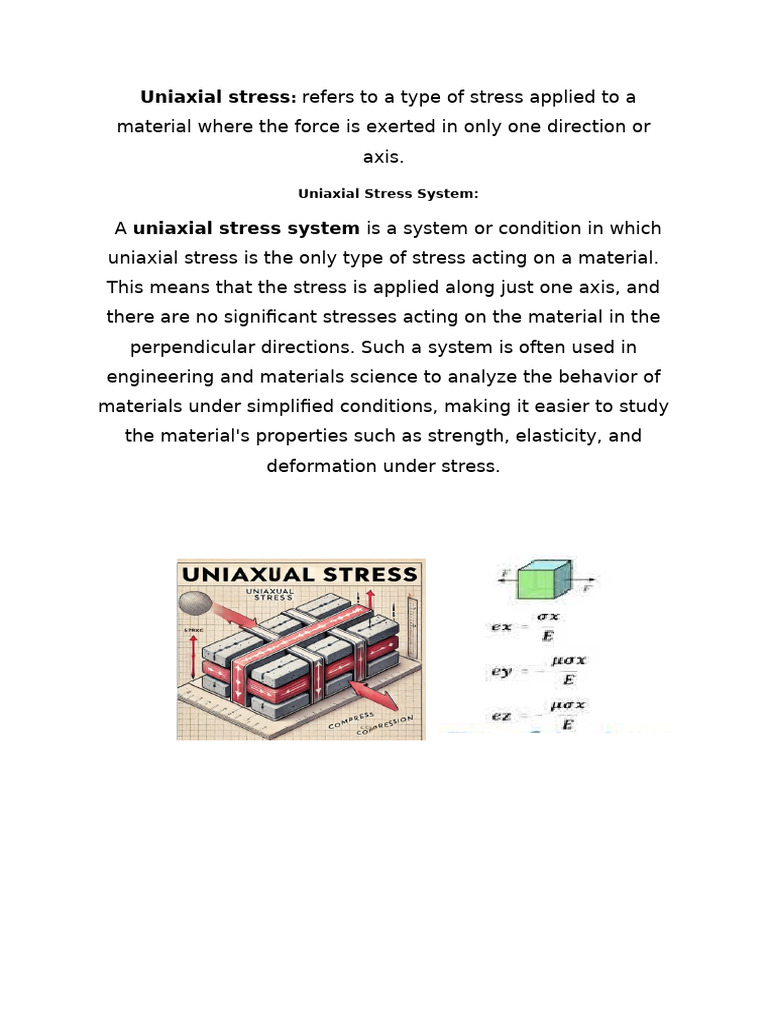 Uniaxial Stress | PDF