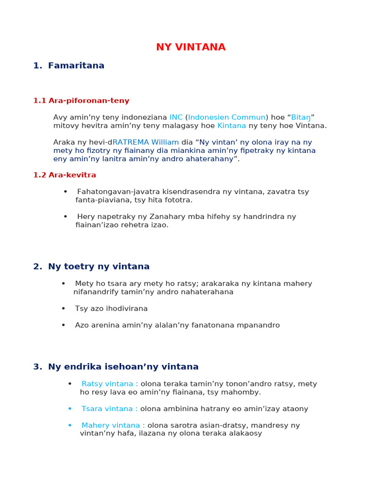 Ny Vintana | PDF
