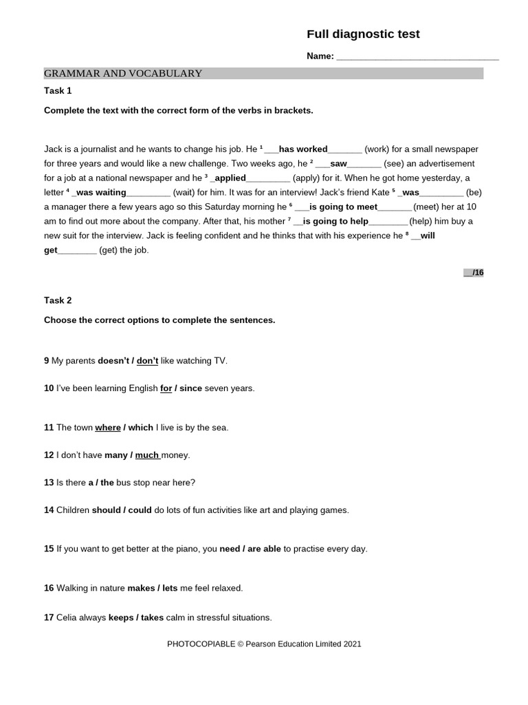 Diagnostic-Test | PDF