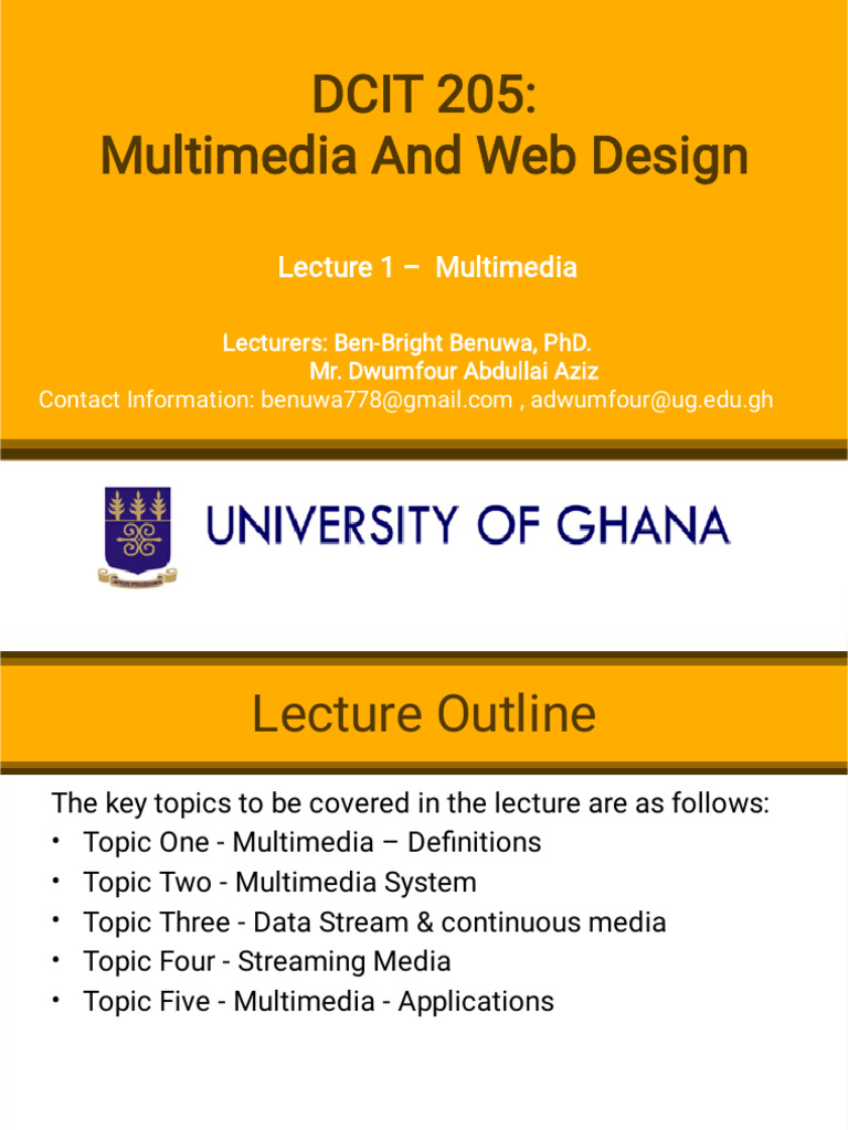 Multimedia and web design Lecture 1 | PDF