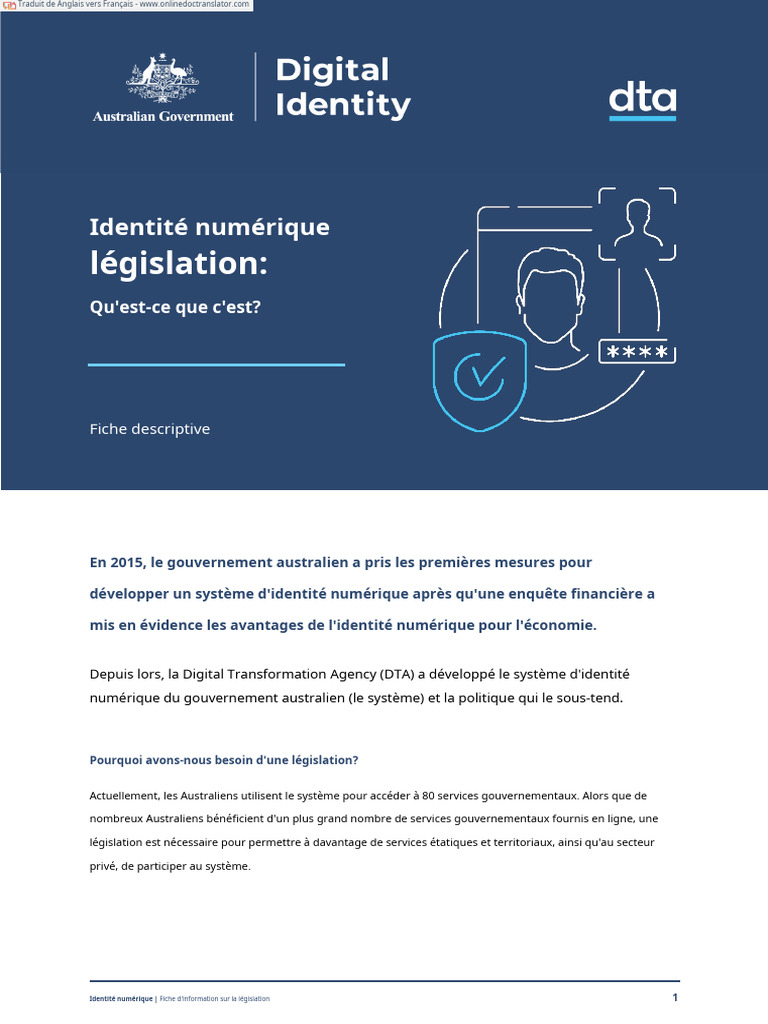 Digital Identity Legislation - What Is It | PDF