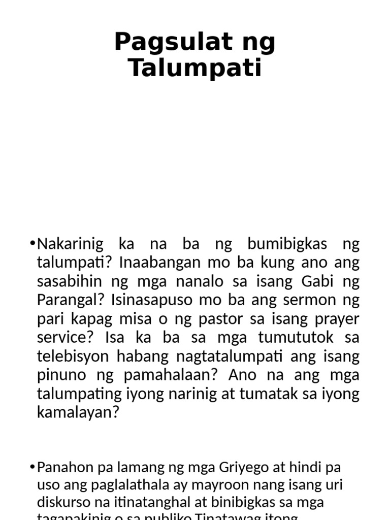 Pagsulat NG Talumpati | PDF