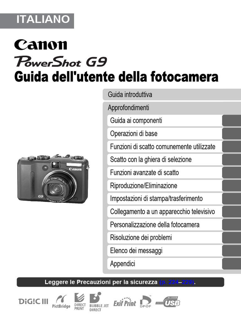 Canon Powershot PS-G9 Italiano | PDF
