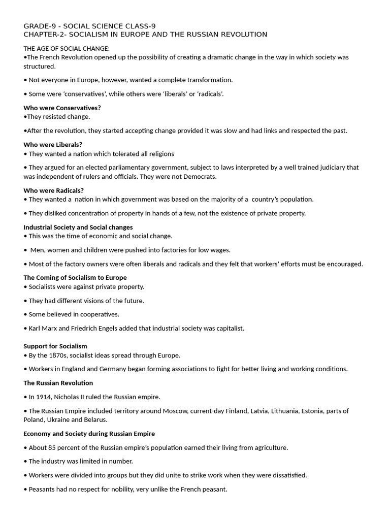 Class 9 History ch-2 Notes and Mind Map | PDF