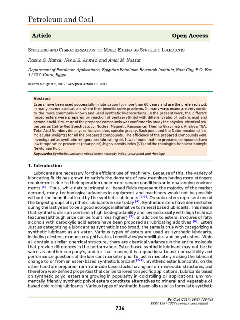 Article Open Access SYNTHESIS AND CHARAC | PDF