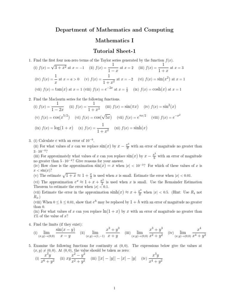 Tutorial1 NMCI101 | PDF