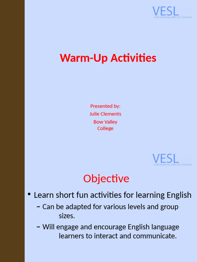 Warm Up Activities | PDF