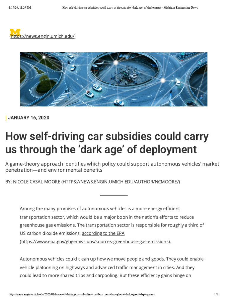 How Self-Driving Car Subsidies Could Carry Us Through The Dark Age' of ...