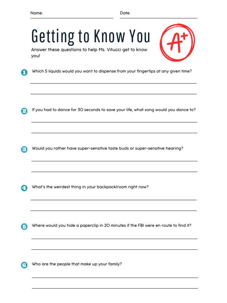 Getting To Know You | PDF