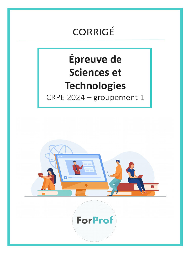 FORPROF corrigé Sciences GR1 2024 | PDF