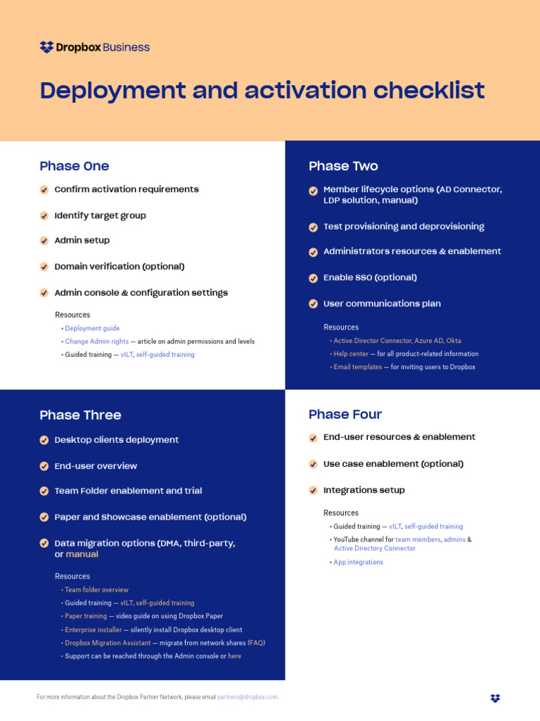 Deployment and Activation Checklist | PDF