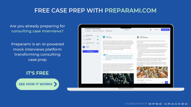 Free consulting case prep - PSG Cracked x Preparami | PDF