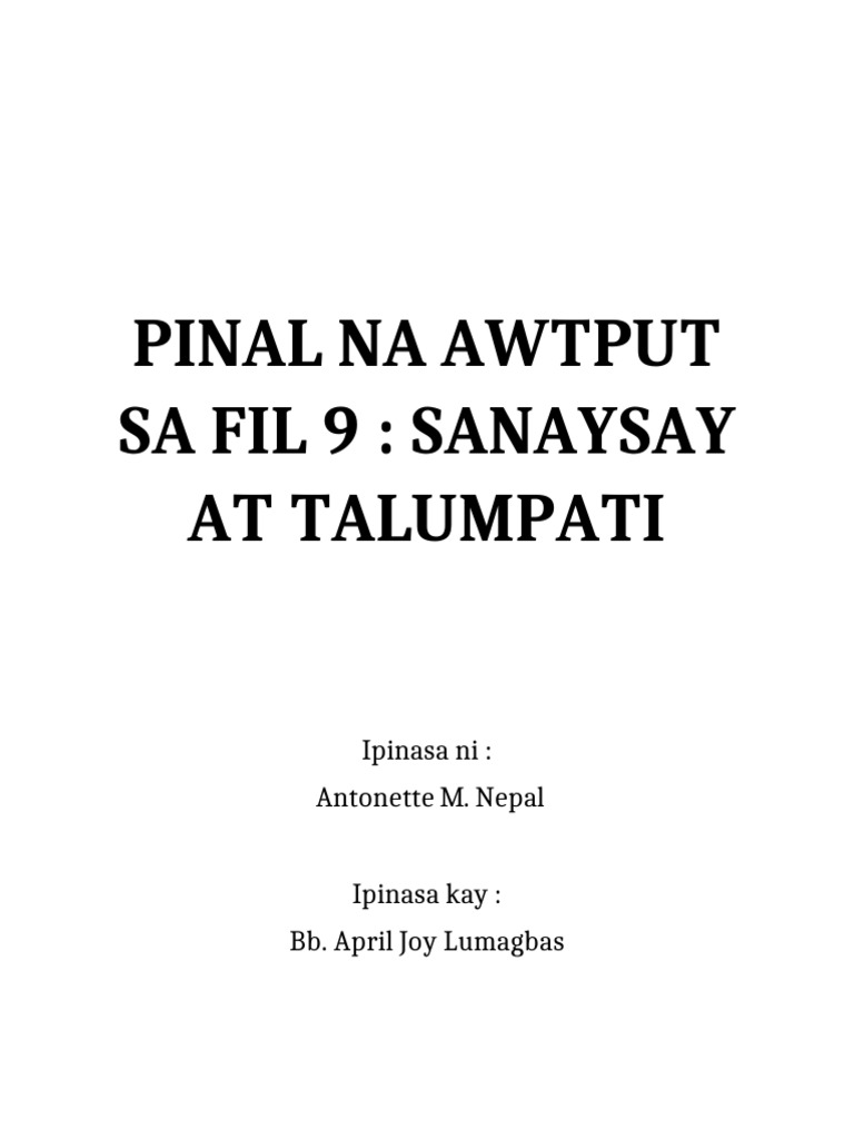 Nepal - Antonette - Fil 9 - Pinal Na Awtput | PDF