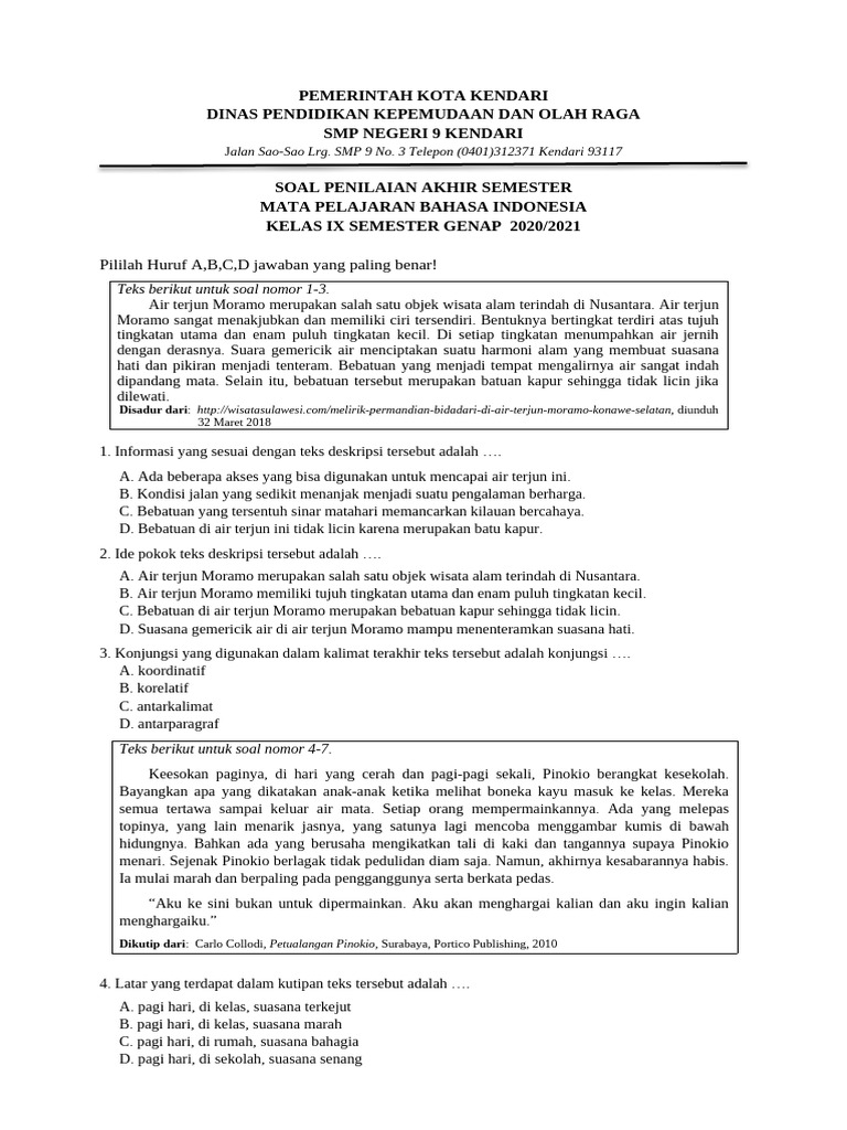 Soal UAS Bapak Afwan | PDF