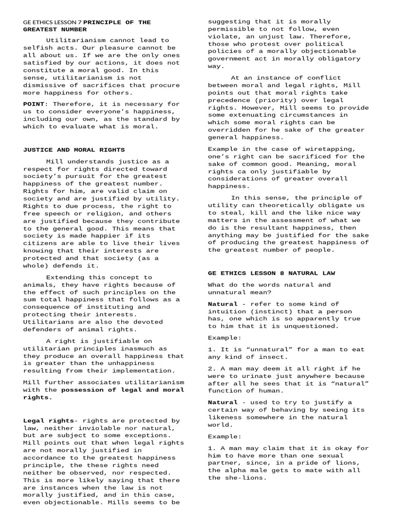 Ethics Week 7-9 | PDF