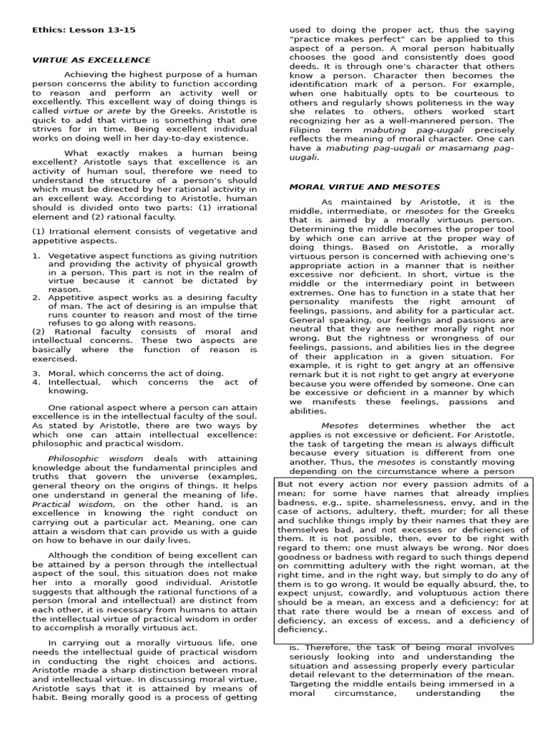 Ethics Lesson 13-15 | PDF