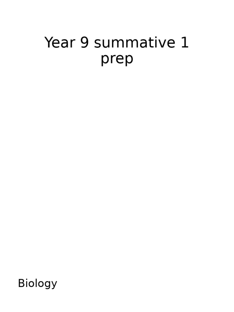 Year 9 Summative 1 Prep | PDF