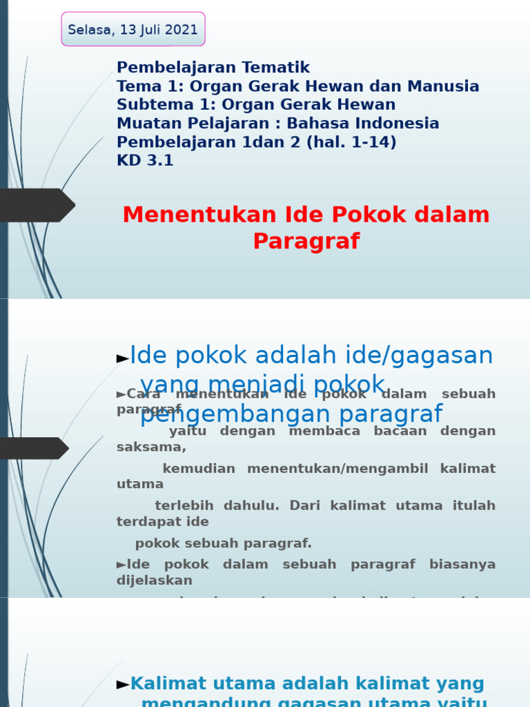 Menentukan Ide Pokok Paragraf Dalam Paragraf | PDF