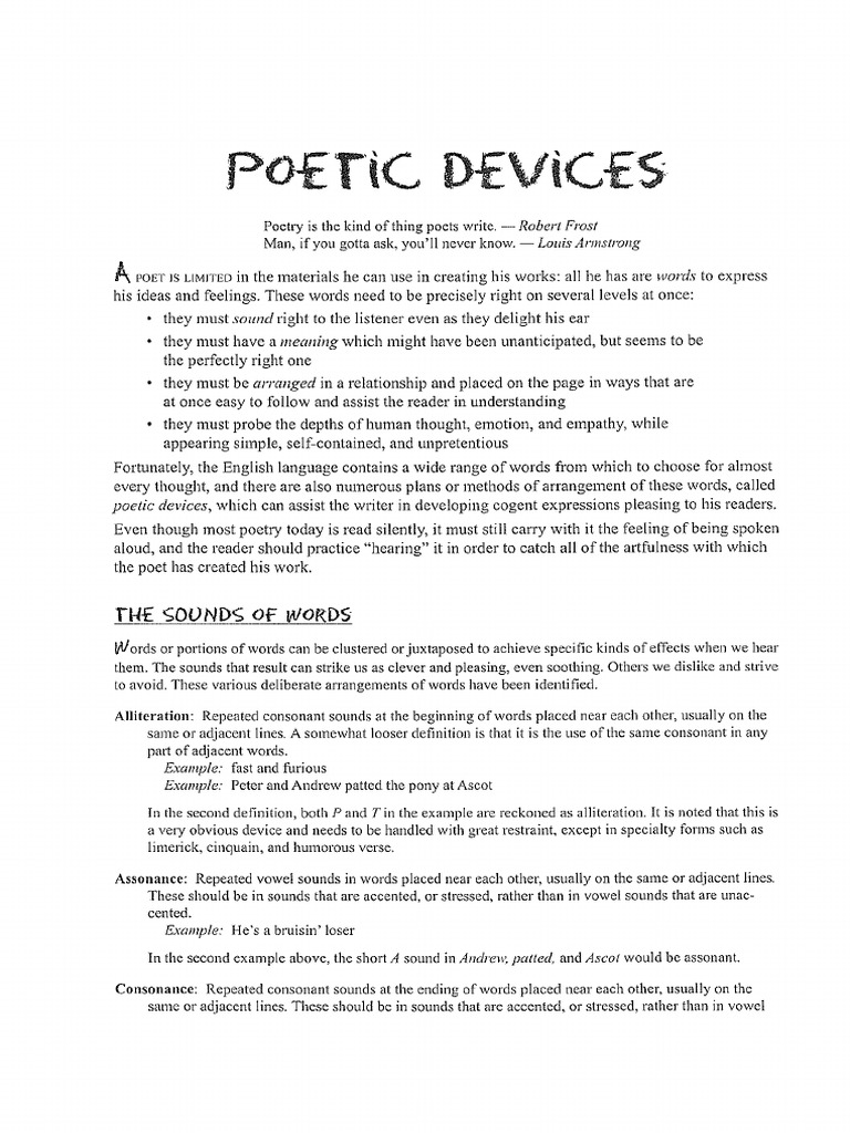 Poetic Techniques | PDF
