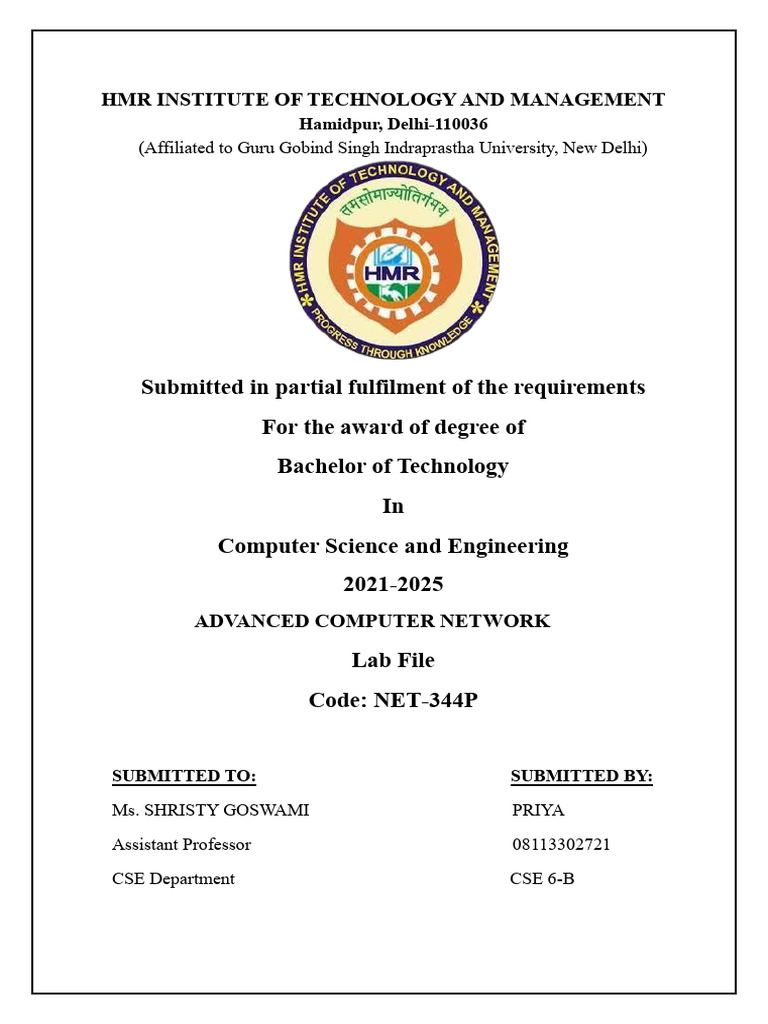 Priya Advanced Computer Network File | PDF