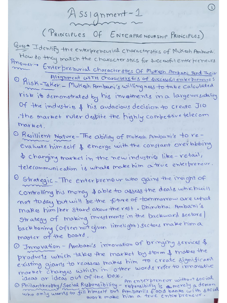 Entrepreneurship Assignment-01 | PDF