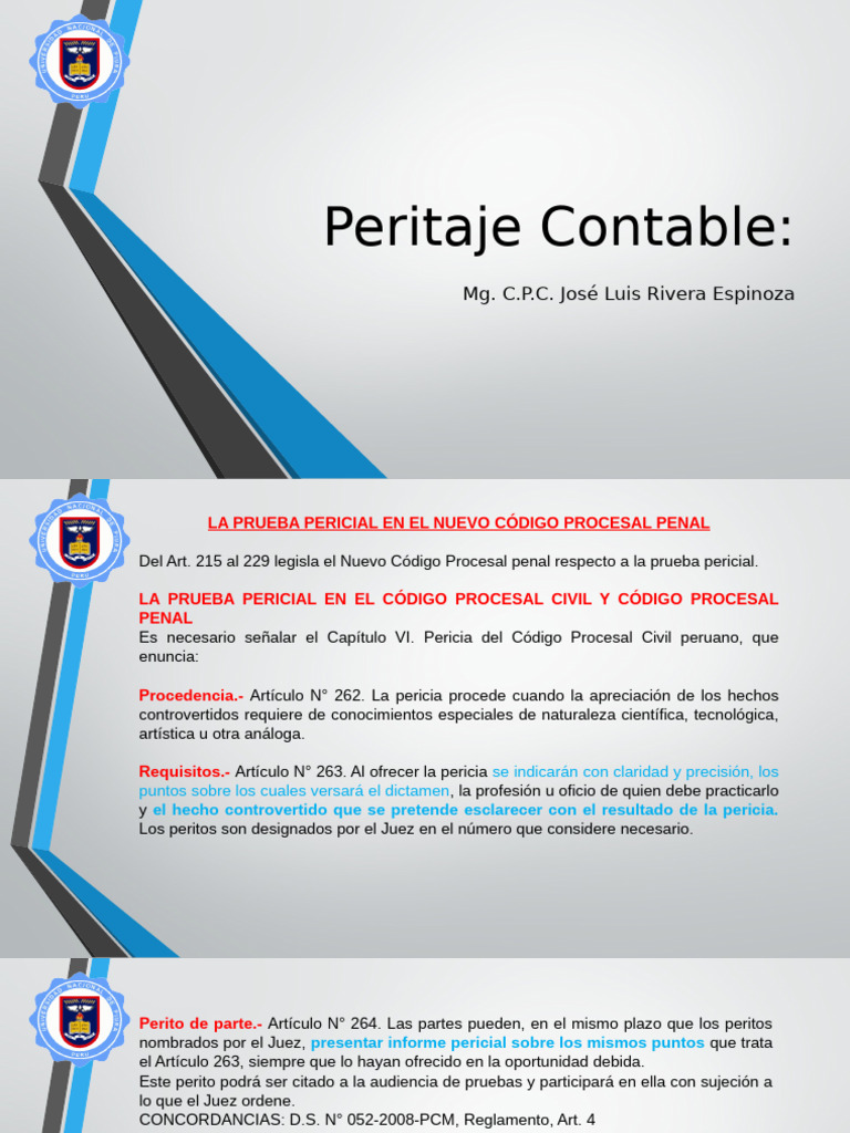 Semana 4 Peritaje Contable | PDF | Evidencia (ley) | Contador