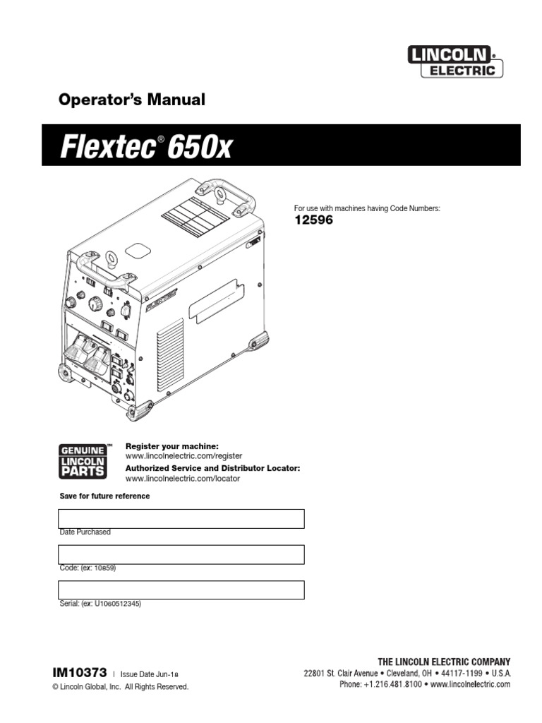 Flextec 650X Operator's Manual | PDF