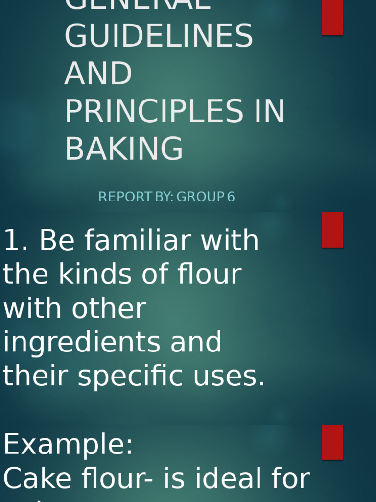 General Guidelines and Principles in Baking | PDF