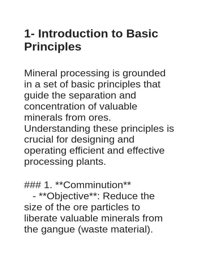 Mineral Processing | PDF
