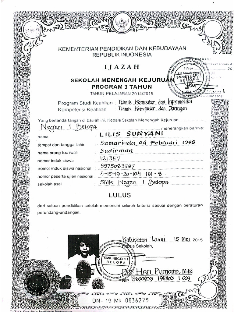 FC Ijazah Lilis | PDF