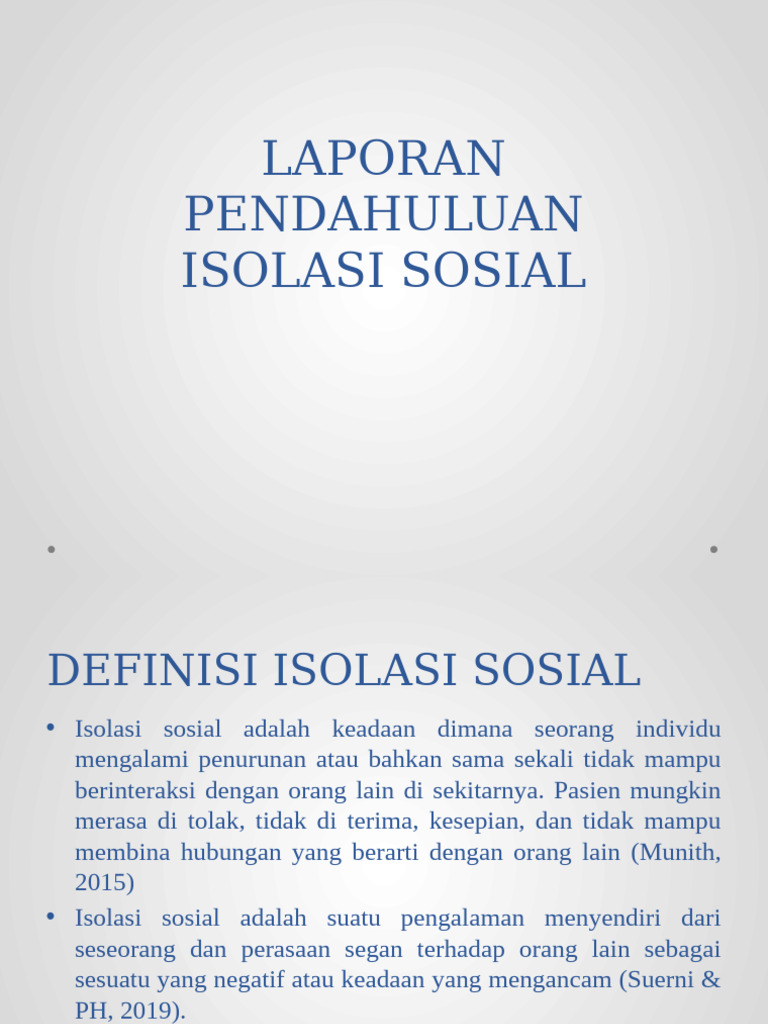 Isolasi Sosial | PDF