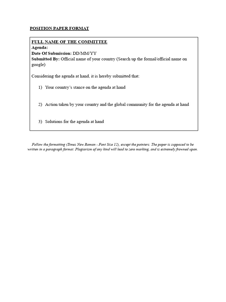 Position Paper Format | PDF