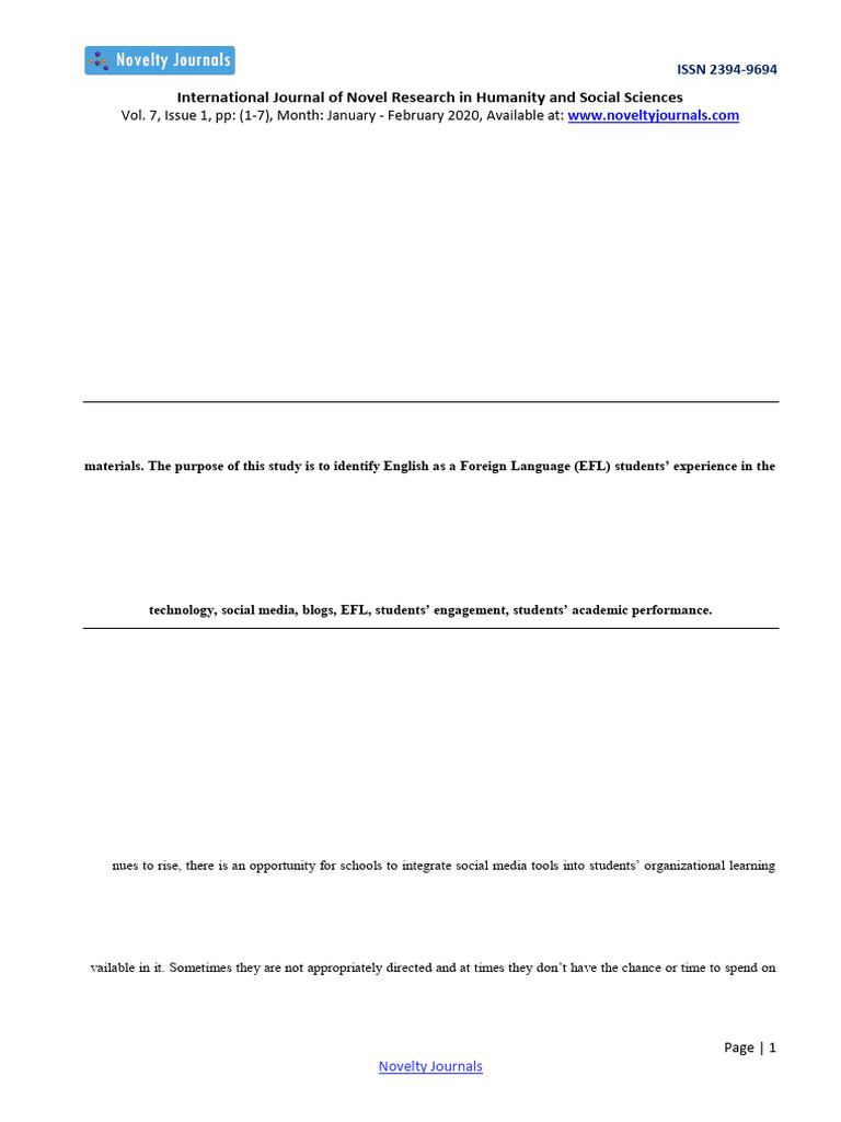 The Impact of Social Media On ELL Process | PDF | Social Media ...