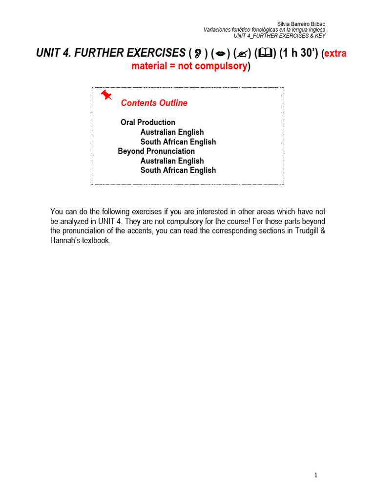 UNIT 4_Further Practice and Key | PDF