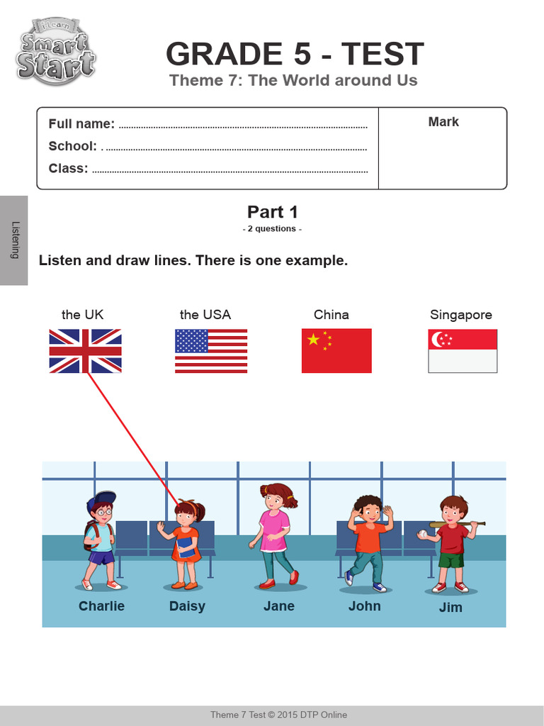 I-Learn Smart Start Grade 5 Theme 7 - Listening Test - New | PDF