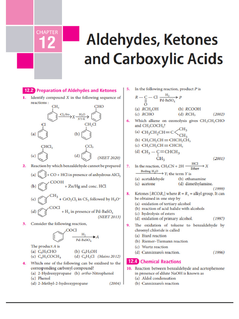 Aldehyde Ketones and Carboxylic Acid | PDF