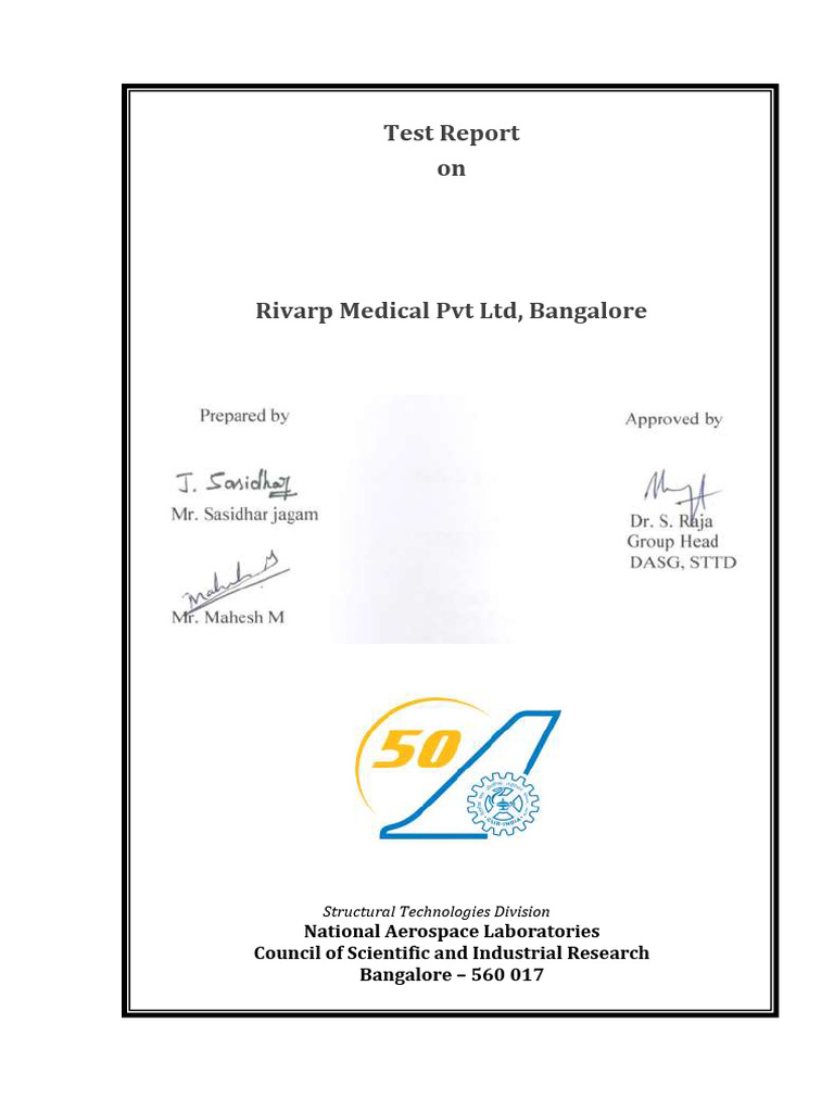 Mechanical TEST REPORT -Pedical Screw | PDF
