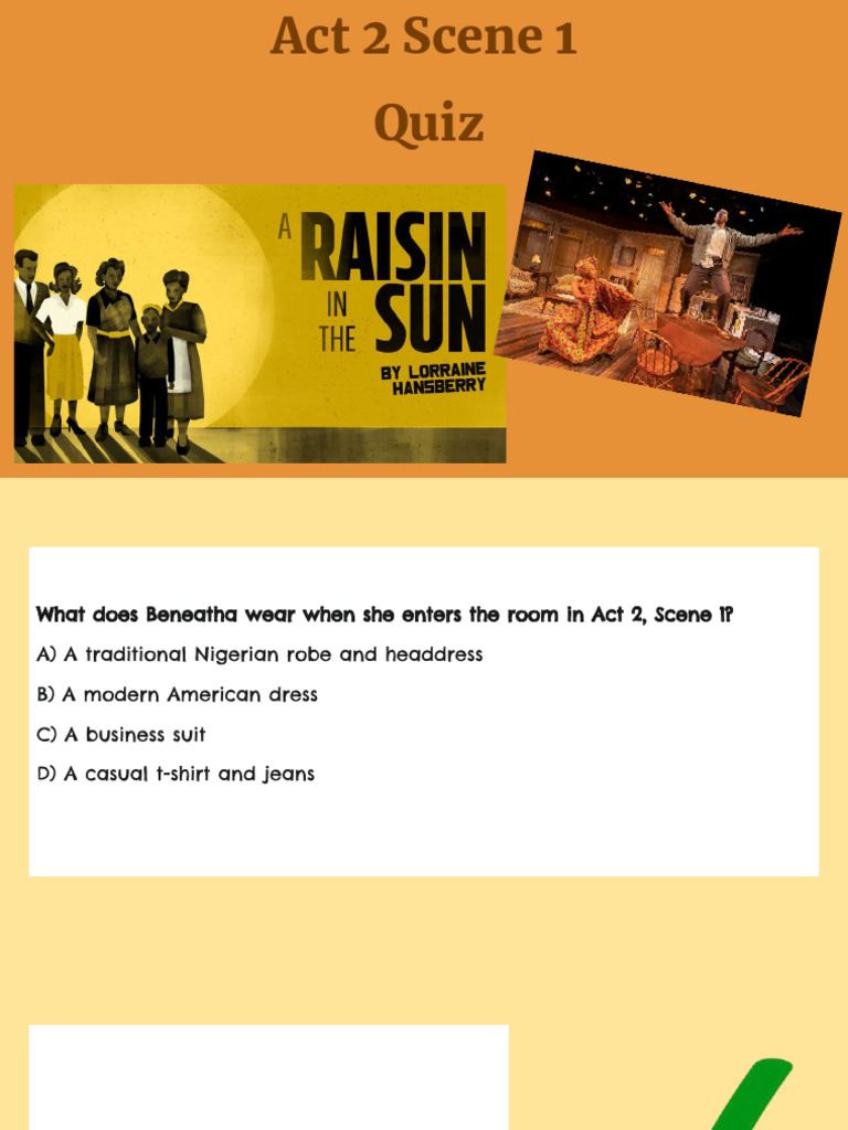 A Raisin in The Sun Act 2 Scene 1 Quiz | PDF