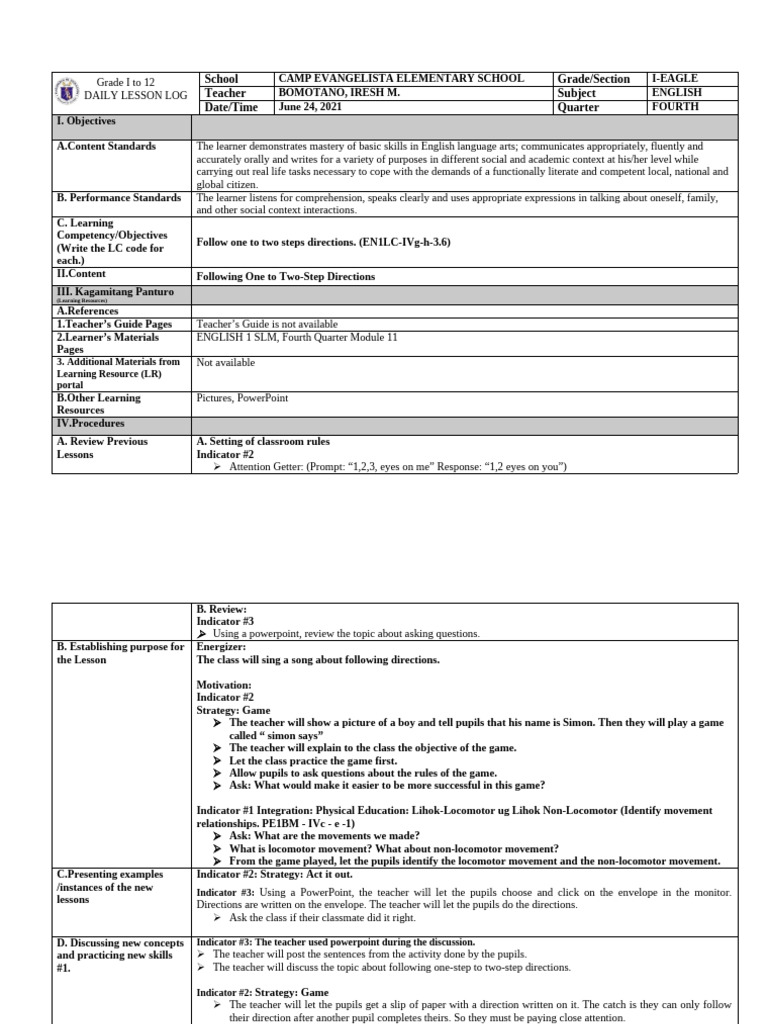 Cot English 4th Quarter | PDF