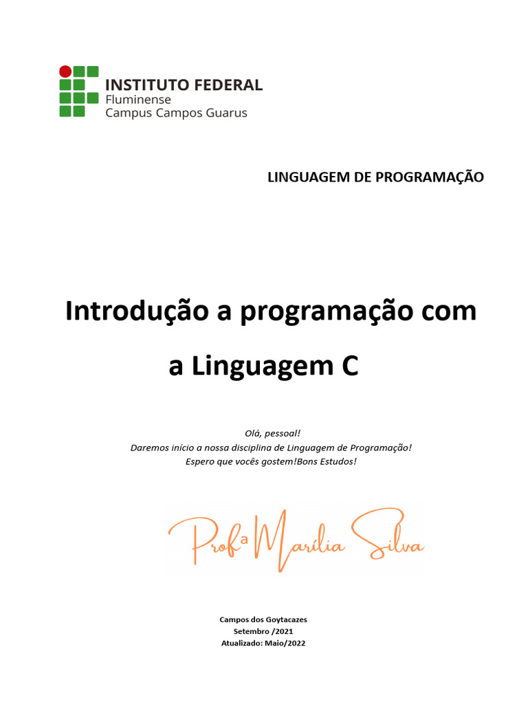 APOSTILA - LINGUAGEM DE PROGRAMA - O - PARTE1 - 2022 - Atualizada27 ...