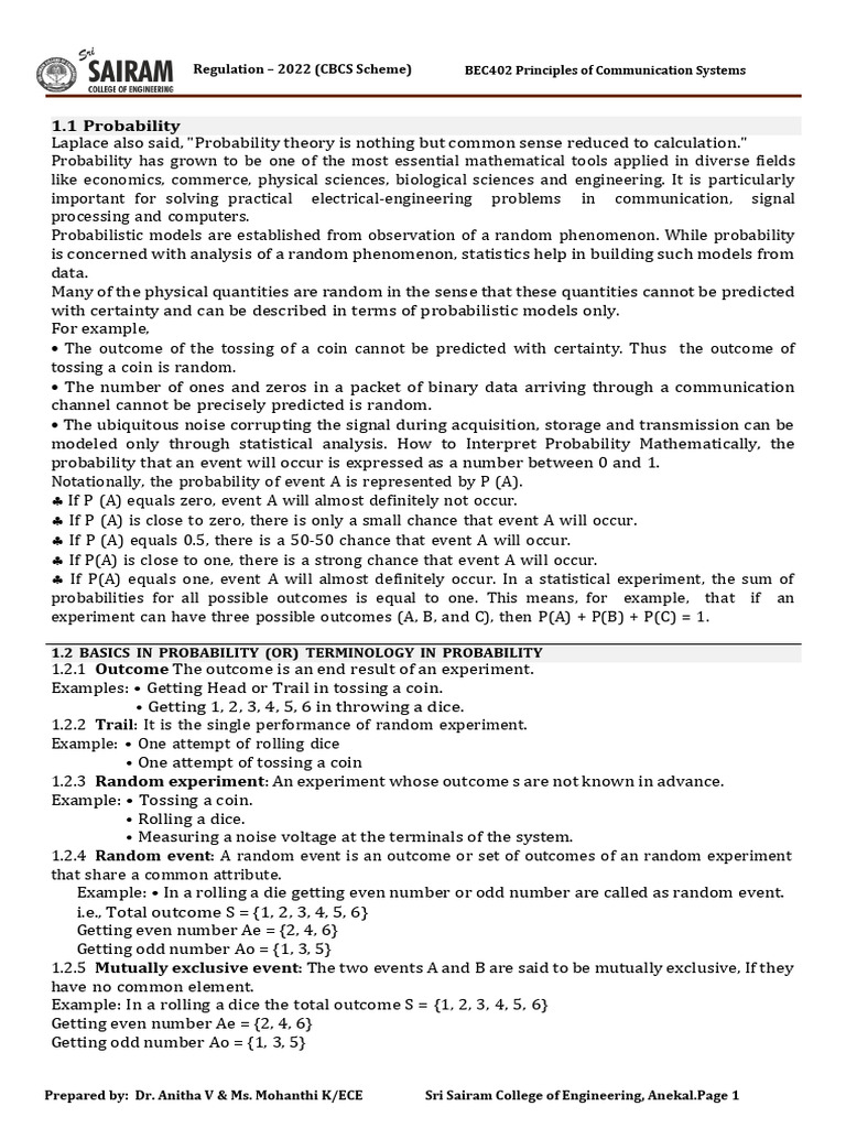 Lecture Notes BEC402 Module 1 DR - Anitha | PDF