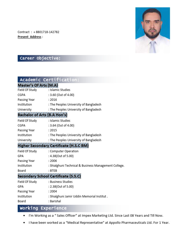 Md. Riaz Uddin Mollah Cv | PDF