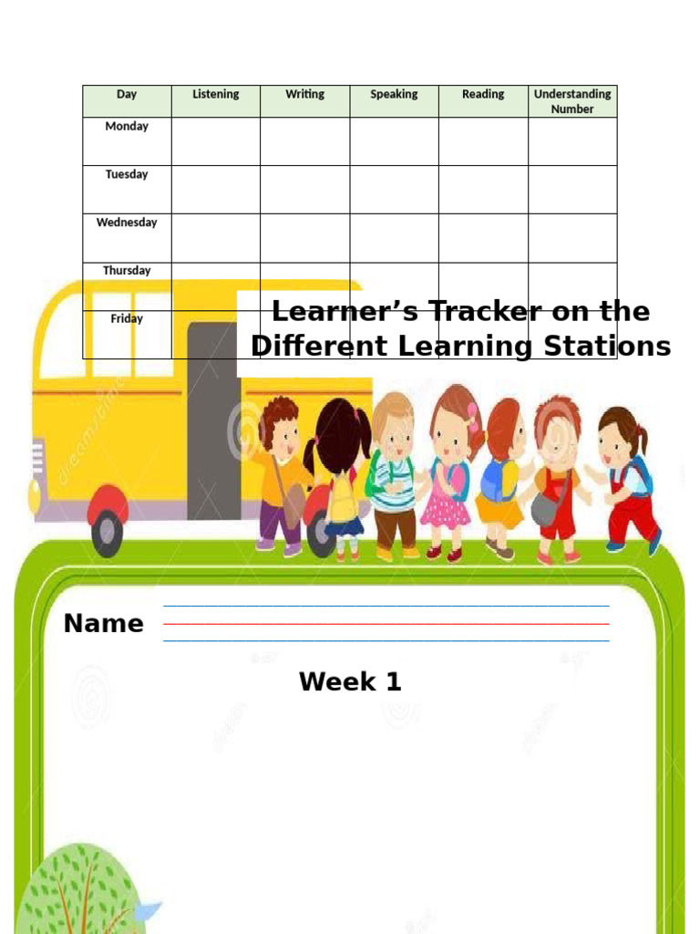 Learners Tracker On The Learning Stations 1 Tibon | PDF