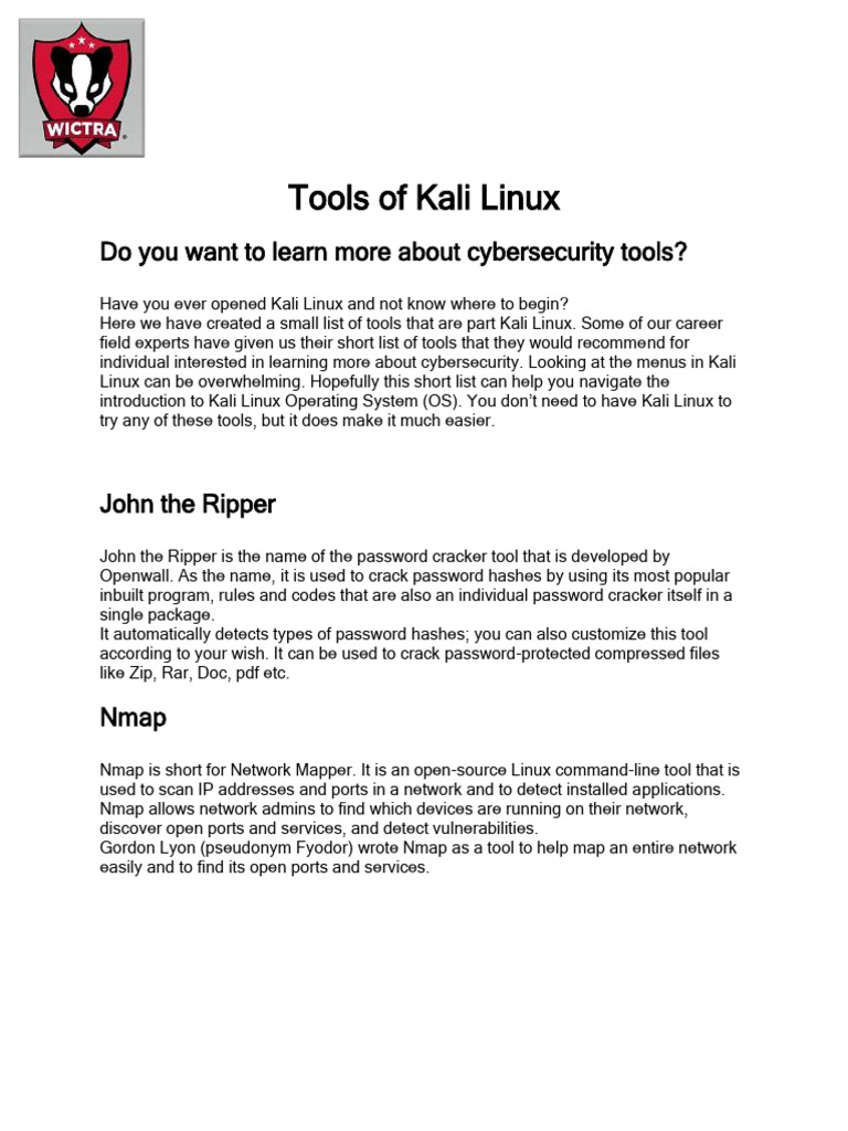 Kali Tools | PDF