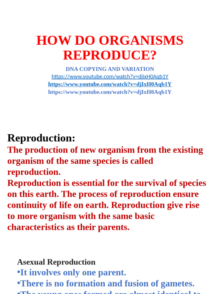 How Do Organisms Reproduce | PDF